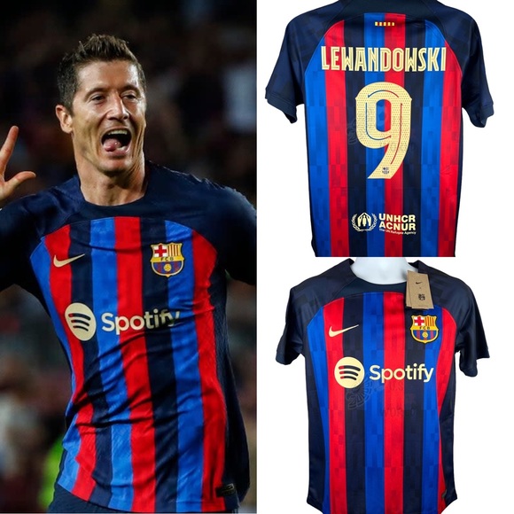 Shirts | New Fc Barcelona 22223 Lewandowski 9 Home Mens Soccer Jersey ...